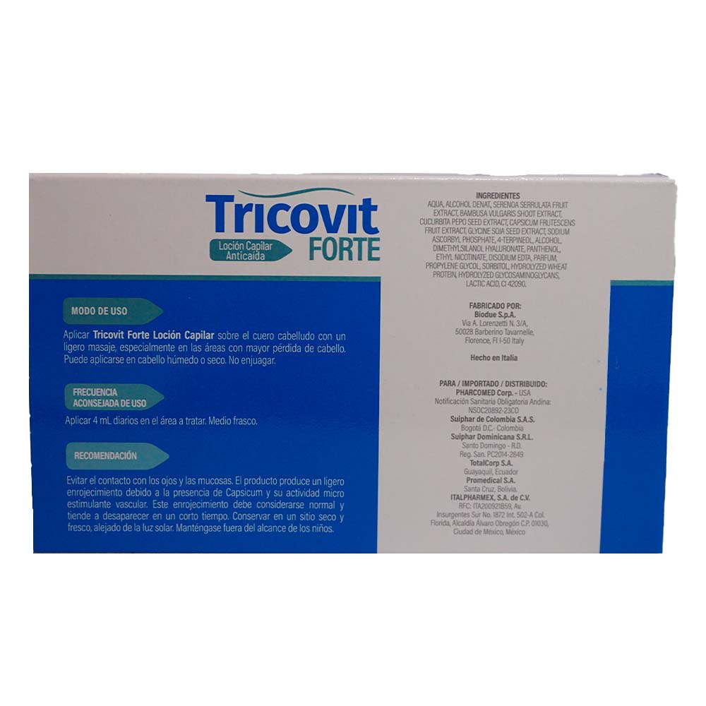 Pharco Tricovit Forte Locion Capilar Ampolleta Caja 10/8Ml – Dermamedina